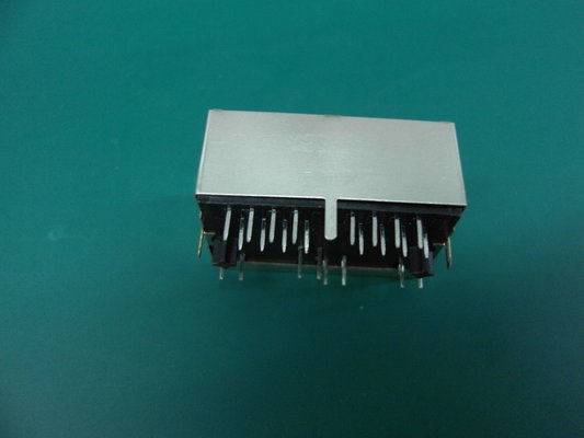 Multi 8 Pin Right Angle RJ 45 Connector With LED Dual Port KRJ-201DNL