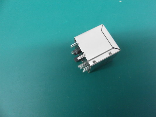Metal Shielded Modular PCB RJ45 Jack 180 Degree , Top Entry Tab-Up OEM KRJ-180CGYNL
