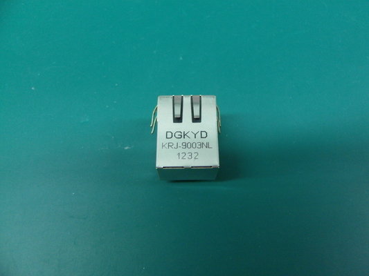 Ethernet 10 Pin PCB RJ45 Jack , 1 X 1 RJ45 PCB Connector With EMI Fingers KRJ-9003NL