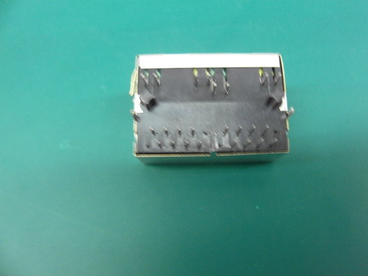 Two Port Lan Modular RJ45 Jack , Right Angle UTP Joiner With Transformer