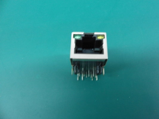 10 / 100Base-T Cat 5e RJ45 Connector With Magnetics LED , 25.4mm Length OEM