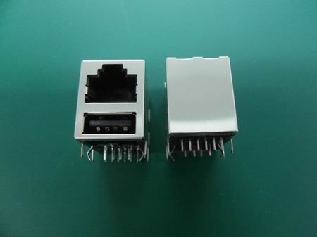 Micro Panel Mount RJ45 USB Connector Male Head , High Frequency