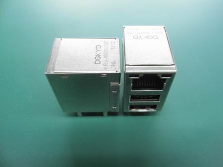 Filter Network Double RJ45 USB Connector With Nickel Gold Plated 1000M 18P8C