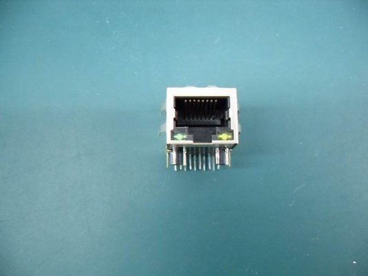 1 x 1 Right Angle Single Port RJ45 Modular Connector 10 Pin Tab-Down