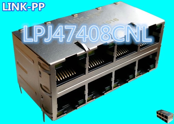 LPJ47408CNL Stackable Jack  2x4 Port Rj45 With 10 / 100Base-T Magnetic