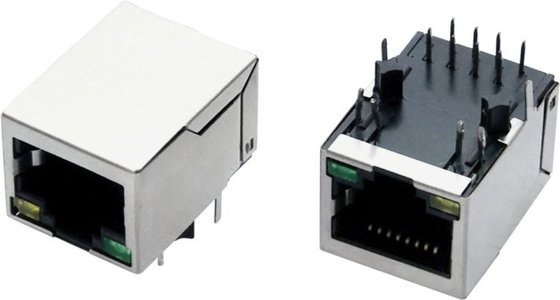 RJ45 with Transformer,  shielded, built-in LEDs