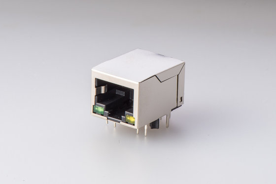 Штабелированная женщина низкопрофильного входа стороны степени RJ45 Jack 10P10C Платы-Вниз 90