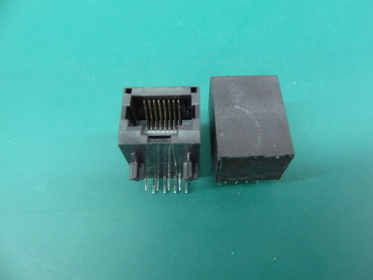 Switch Toolless Black 8Pin 8P8C POE RJ45 Jack Connector With Internal Magnetics