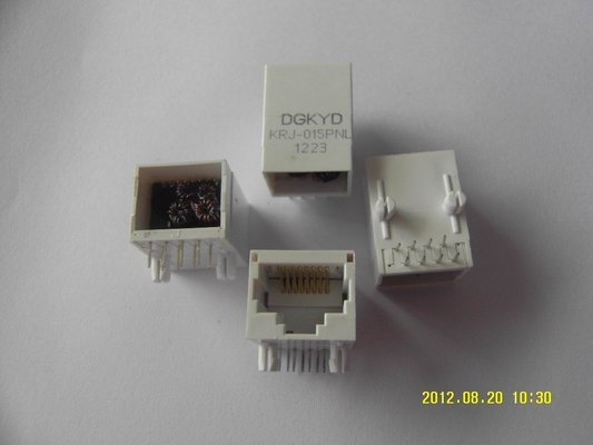 10/100Base Tab Down Transformer RJ45 Single Port w/o shielded Connectors white plastic case
