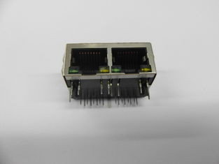 10 Pin Internet Camera 2 Port RJ45 PCB Connector with Transformer Tab Down
