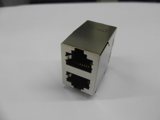 2 Port Stacked RJ45 Female Connector 