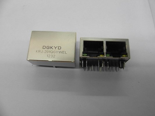 1*2 two Port Tab Down Integrated RJ45 Jack, RJ45 Network Connectors, 10 Pin Rj45 Connector with 1000M Transs for USB Hub