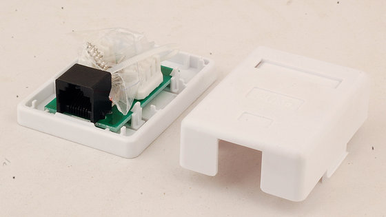 Surface Mount Box Dual Port RJ45 Network Keystone Jack with Ethernet or Telephone port