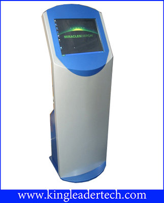 17",19"Ticket scanning touch screen kiosks with 45 degree angled-down barcode scanner