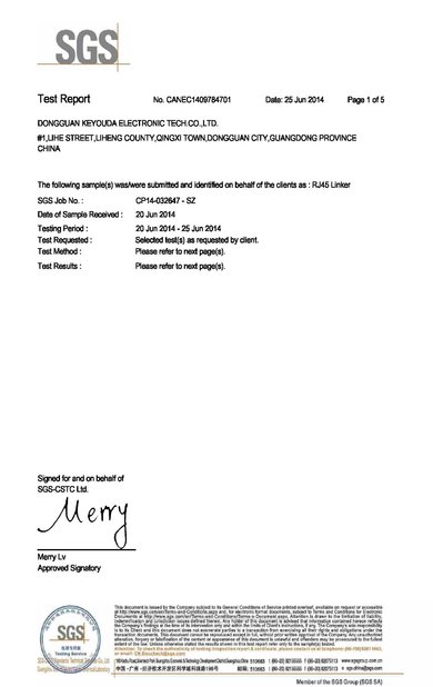 Китай Keyouda Electronic Technology Co.,ltd Сертификаты