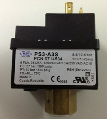 ALCO Epson EMERSON Emerson PS3-A3S 8.5 / 10.5bar pressure switch pressure controller