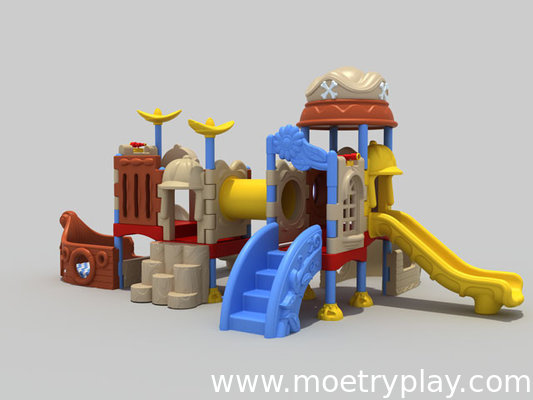 Moetry Plastic Playground Equipment Happy Children Slide Pirate Ship Outdoor Playground