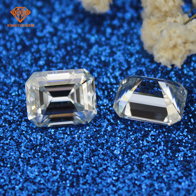 Octagon shaped off white diamond color 6*8mm 2 carat loose moissanite stone