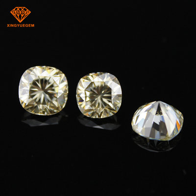 Champagne diamond color 1 carat Test positive cushion cut moissanite