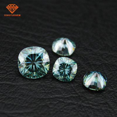 Green Cushion shaped 6.5*6.5mm 1 carat moissanite synthetic diamond loose