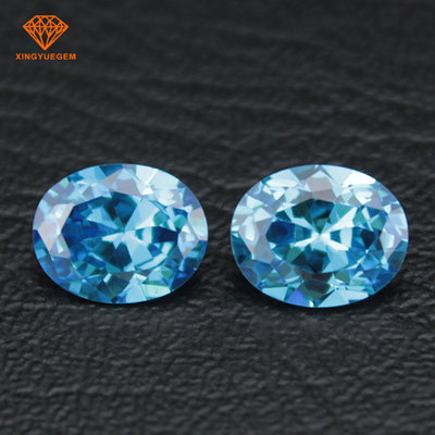 China factory manufacture 10*14mm oval auqua synthetic cubic zirconia gemstone