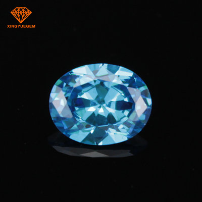 China factory manufacture 10*14mm oval auqua synthetic cubic zirconia gemstone
