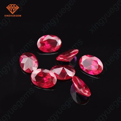 China factory wholesale oval shape 5# synthetic loose ruby gemstone