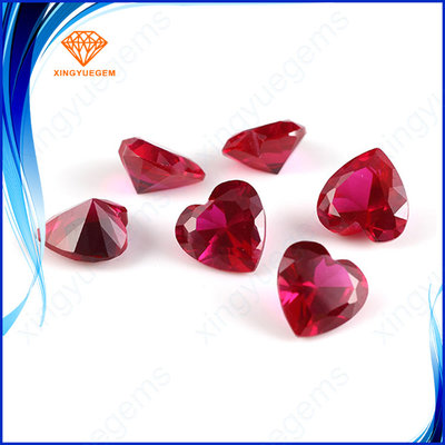 Cheap price wholesale heart shape 5# lab created diamond Ruby stones