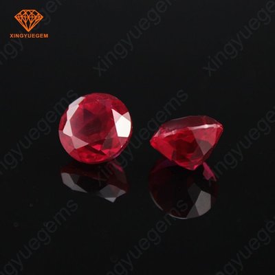 Factory direct sale 3A 5A quality Round shape 8# synthetic ruby loose stones