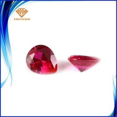 Bulk cheap wholesale excellent machine cut pear shape 5# syntheitc corundum ruby