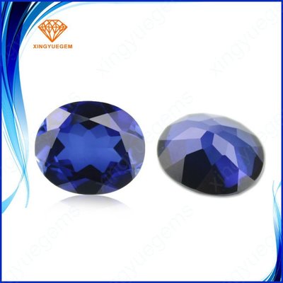 Wuzhou Factory wholesale Oval shape #35 synthetic blue sapphire gemstone price