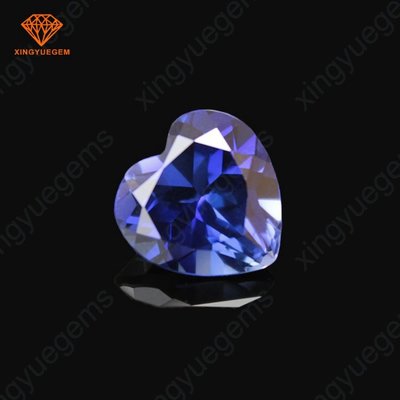 Reasonable wholesale price for heart shape 35# diamond color synthetic blue sapphire stone