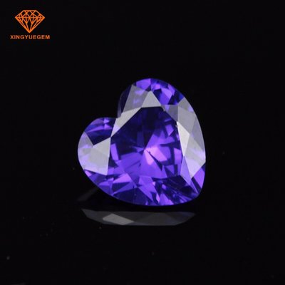China wholesale Artificial diamond Heart cut Cubic Zirconia stones in Amethyst color