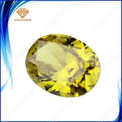 China factory wholesale oval shape Yellow color loose cubic zirconia stones