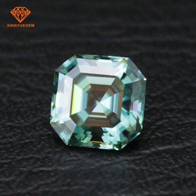Octagon shape 1 carat 6.5*4.5mm loose gemstone asscher cut green moissanite