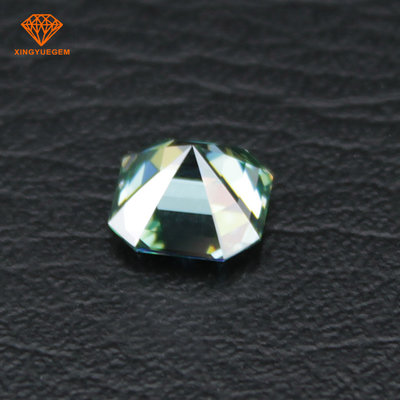Octagon shape 1 carat 6.5*4.5mm loose gemstone asscher cut green moissanite