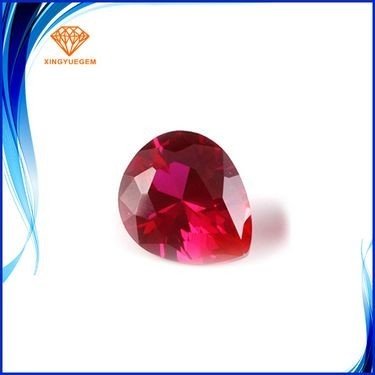 Pear shape synthetic red corundum ruby stone in aaa Grade quality factory price wholesale