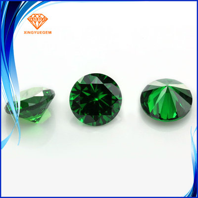 Artificial emerald stone round shape loose cz gemstone with 3a quality Grade