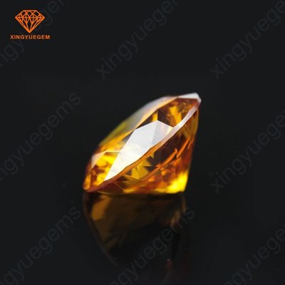 Rose cut yellow gold color round shape cubic zirconia in loose gemstone wholesale