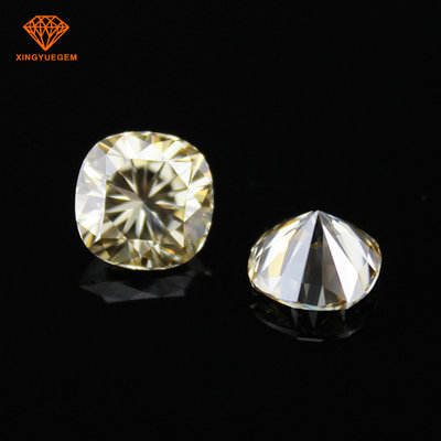 8 heart and arrow cushion fancy cut yellow moissanite diamond for moissanite jewelry
