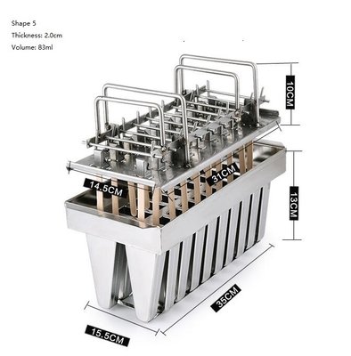 Mold ice cream form ice lolly freezer use only 5 different size for you to select with stick holder extractor supplier