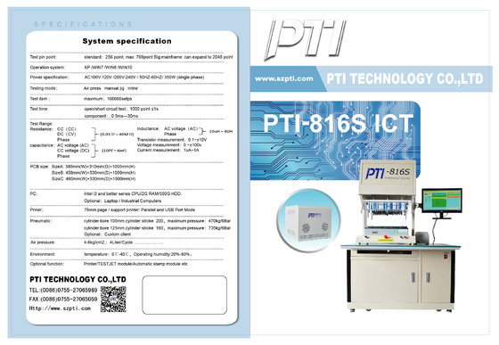 Ict in provacircuito, misura PTI-818S di SMT dei punti multipli dell'apparecchiatura di collaudo del bordo del PWB