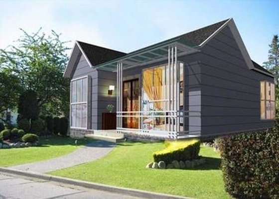 Residential Portable Prefab Homes , Contemporary Prefab Houses Sliding Door