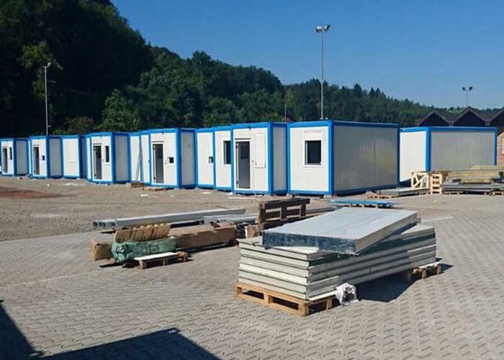 Moisture Proof Flat Pack Container House Double Wide Modular Homes Anti Wind