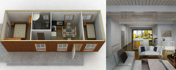 40ft&amp; 20ft Luxury Flat Packet Mobile Office Containers Modular Livable House Villa