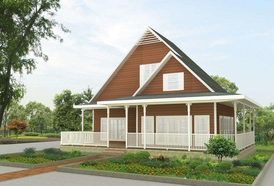 Construction Design Steel Frame Prefabricated Houses , Prefab Steel Structure Villa Building
