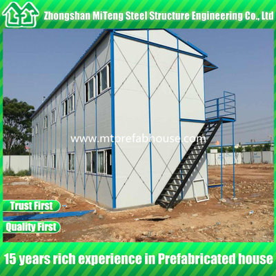 Two storey prefabricated house with rock wool sandwich panel