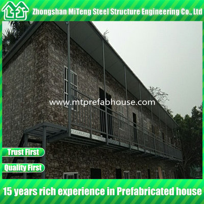 Prefabricated light steel structure building modular house with cultural stone sandwich panel
