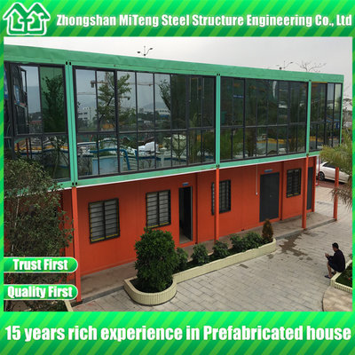 Prefab container house Luxury house container office with  Glass wall