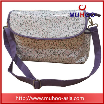 fashion flower canvas designer baby girl diaper bag for mons
